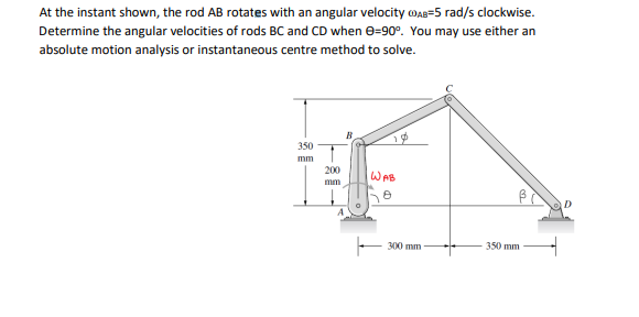 Solved At the instant shown, the rod AB rotates with an | Chegg.com