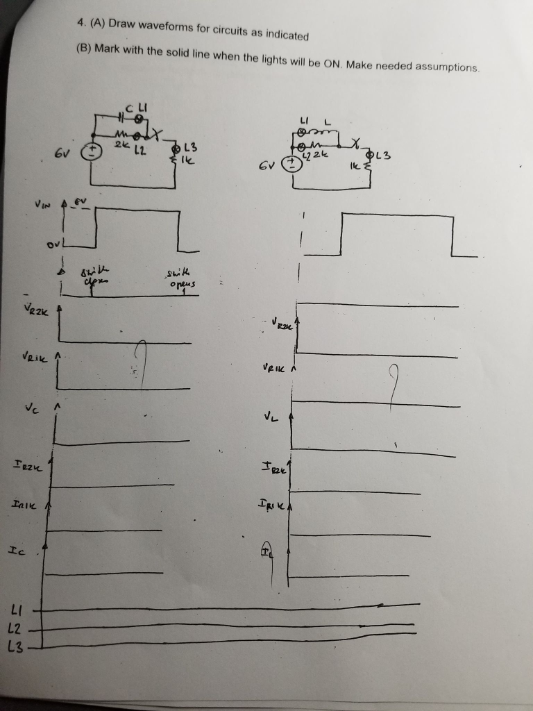 Solved 4. (A) Draw waveforms for circuits as indicated (B) | Chegg.com