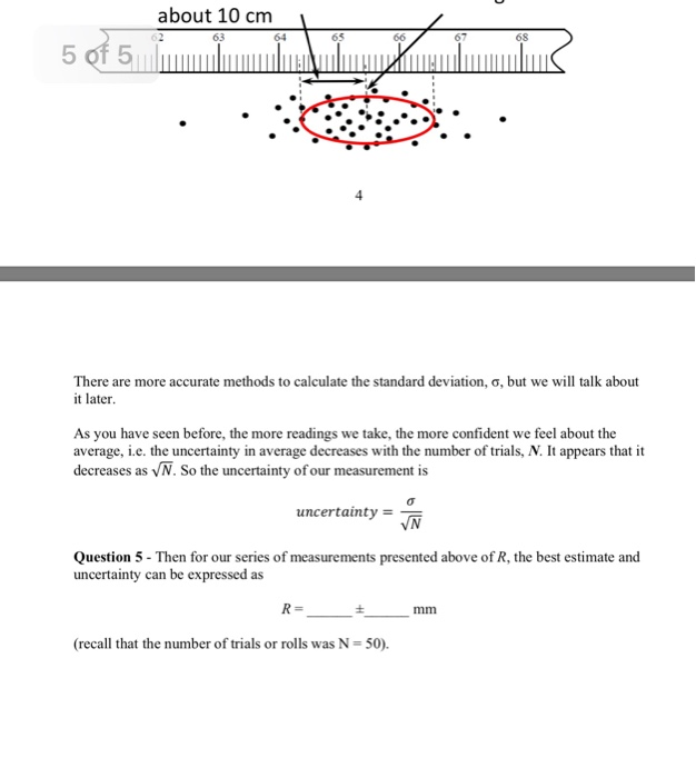 Solved Question 5 - Then for our series of measurements | Chegg.com