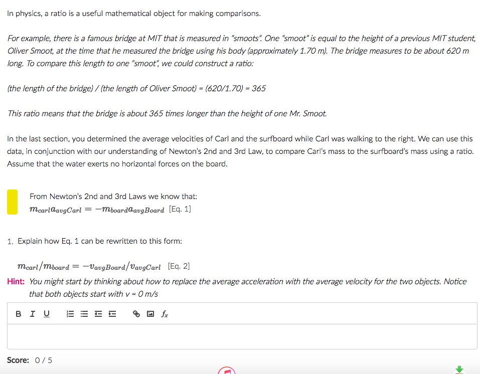 In physics, a ratio is a useful mathematical object | Chegg.com