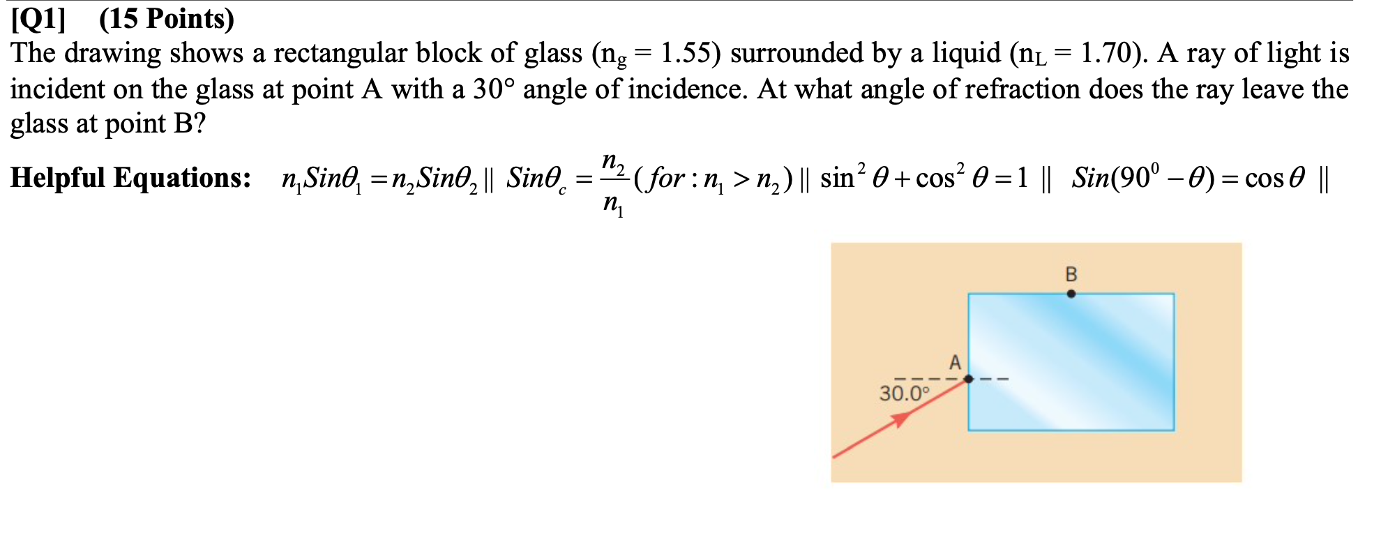 Solved = = [Q1] (15 Points) The drawing shows a rectangular | Chegg.com
