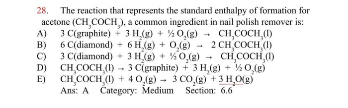 Solved 28. The reaction that represents the standard | Chegg.com