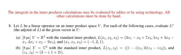 Solved The integrals in the inner products calculations may | Chegg.com