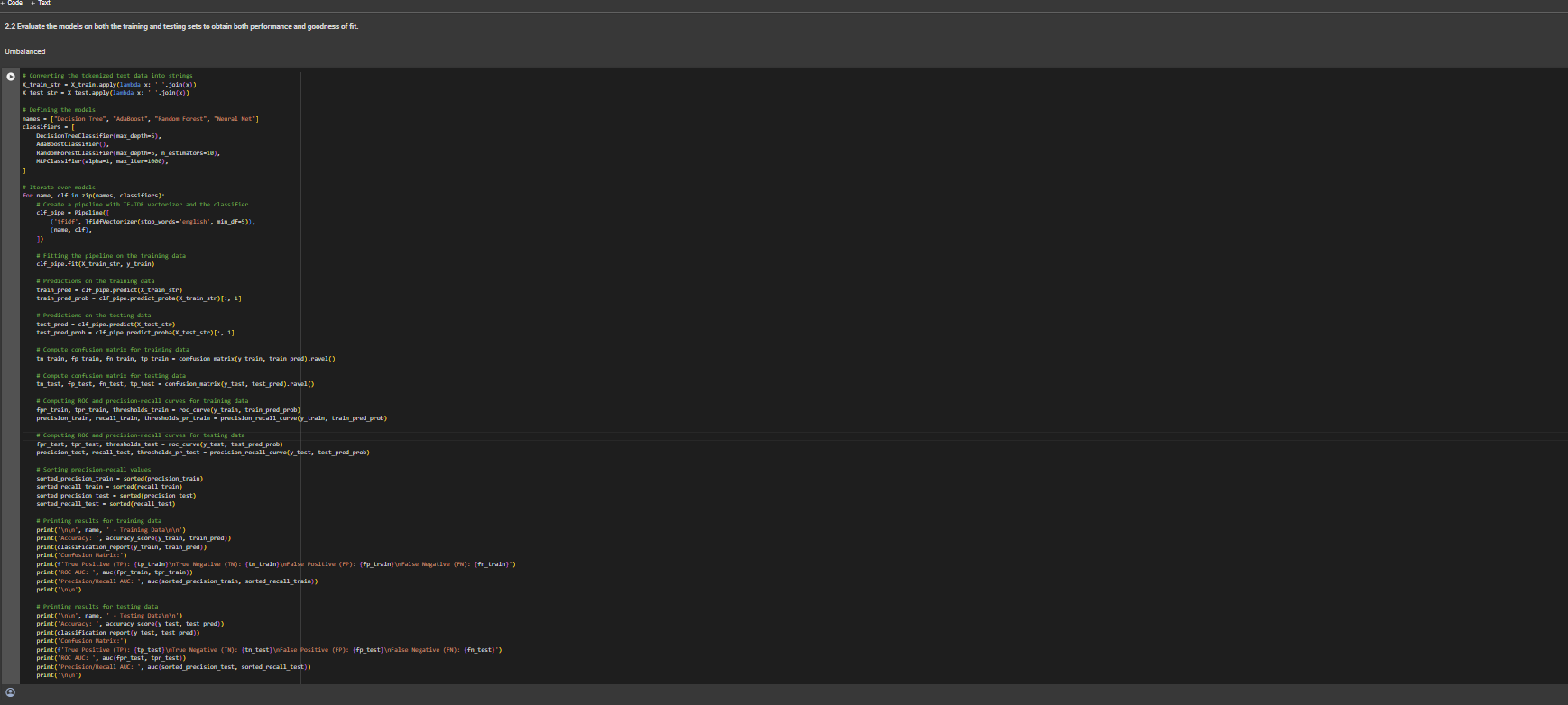 Solved \# Converting the tokenized text data into strings | Chegg.com