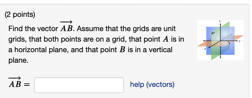 Solved (2 points) Find the vector AB. Assume that the grids | Chegg.com