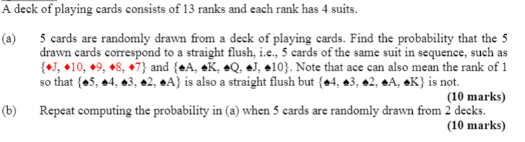 Solved A deck of playing cards consists of 13 ranks and each | Chegg.com