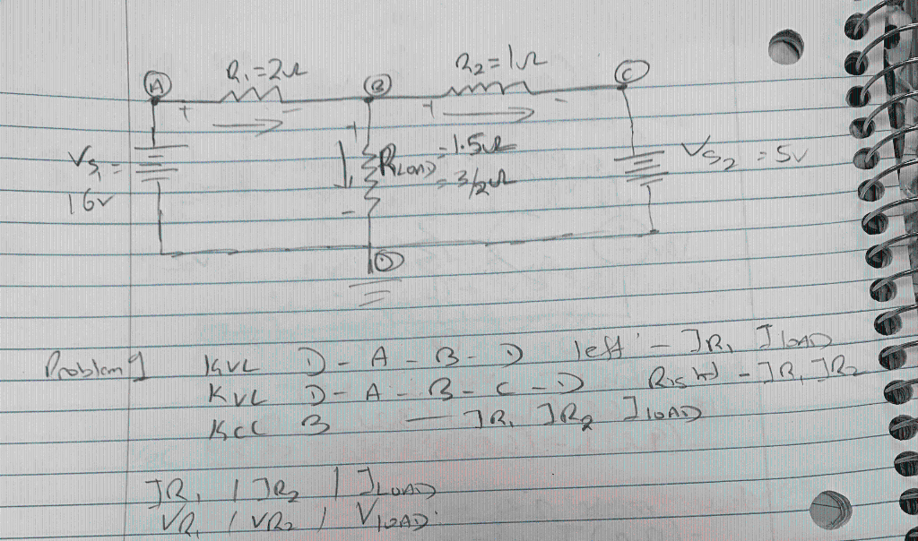 Solved Problem 1 kVv D-A - B-D left - IR, Iland KvL | Chegg.com