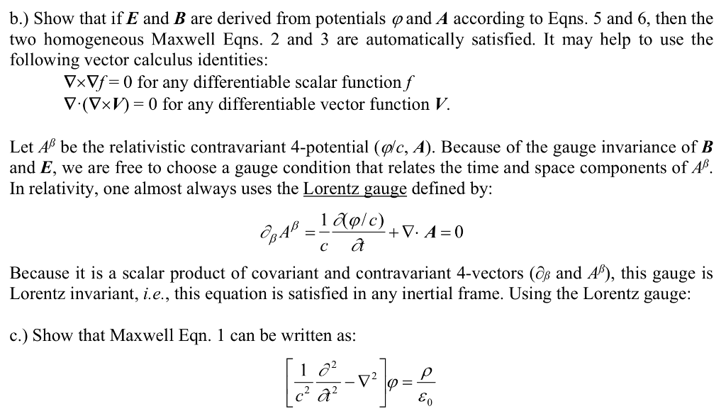 Solved 1.) The Maxwell equations are usually written (in SI | Chegg.com