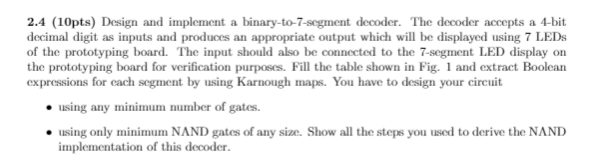 Solved 2.4 (10pts) Design and implement a | Chegg.com