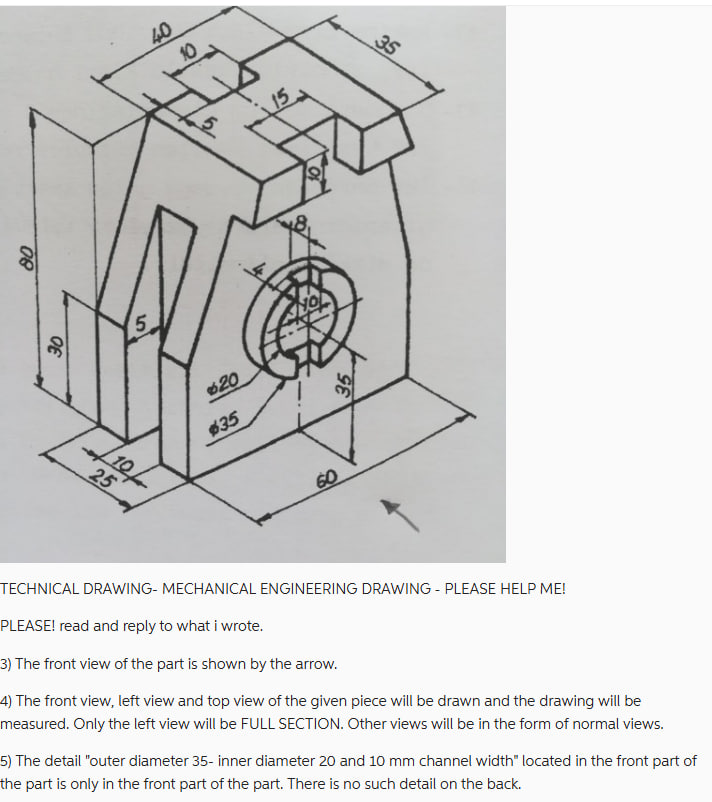 Solved TECHNICAL DRAWING- ﻿MECHANICAL ENGINEERING DRAWING - | Chegg.com