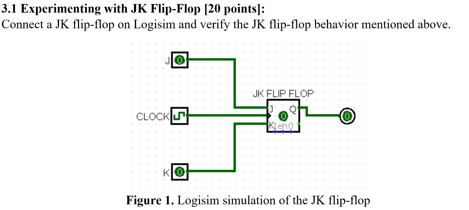 Solved 3.1 Experimenting with JK Flip-Flop [20 points]: | Chegg.com