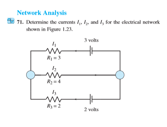 Solved 71. Determine the currents I1,I2, and I3 for the | Chegg.com