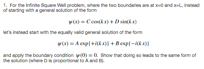 Solved 1. For the Infinite Square Well problem, where the | Chegg.com