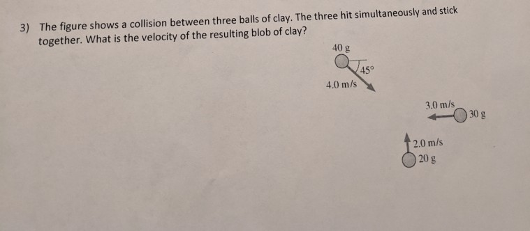 Solved 3) The figure shows a collision between three balls | Chegg.com
