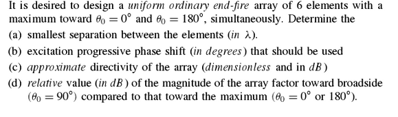 Solved It is desired to design a uniform ordinary end-fire | Chegg.com