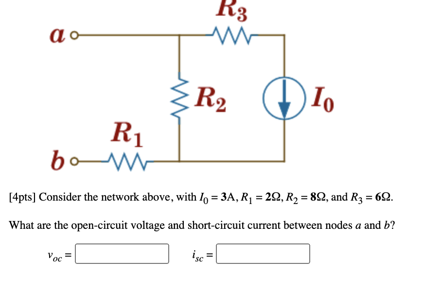 Solved R3 W αο R2 10 R1 bow [4pts] Consider the network | Chegg.com