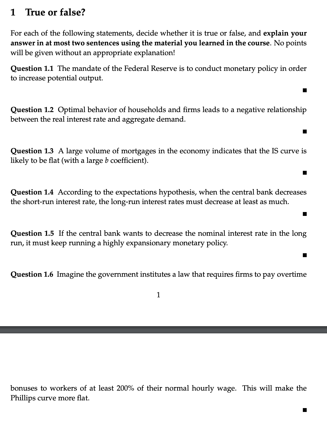 Solved 1 ﻿True or false?For each of the following | Chegg.com
