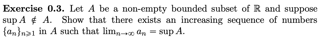 Solved Exercise 03 Let A Be A Non Empty Bounded Subset Of 