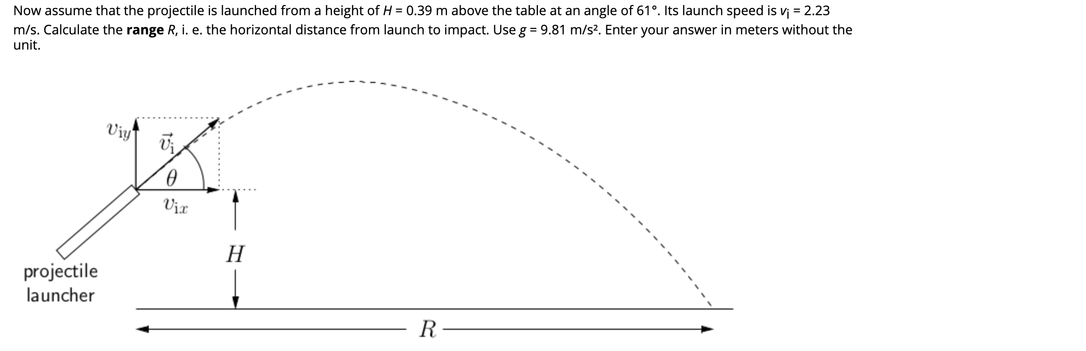 Solved A projectile is launched at an initial angle of 50°. | Chegg.com