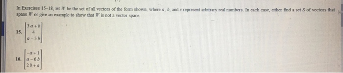 Solved In Exercises 15-18, let W be the set of all vectors | Chegg.com