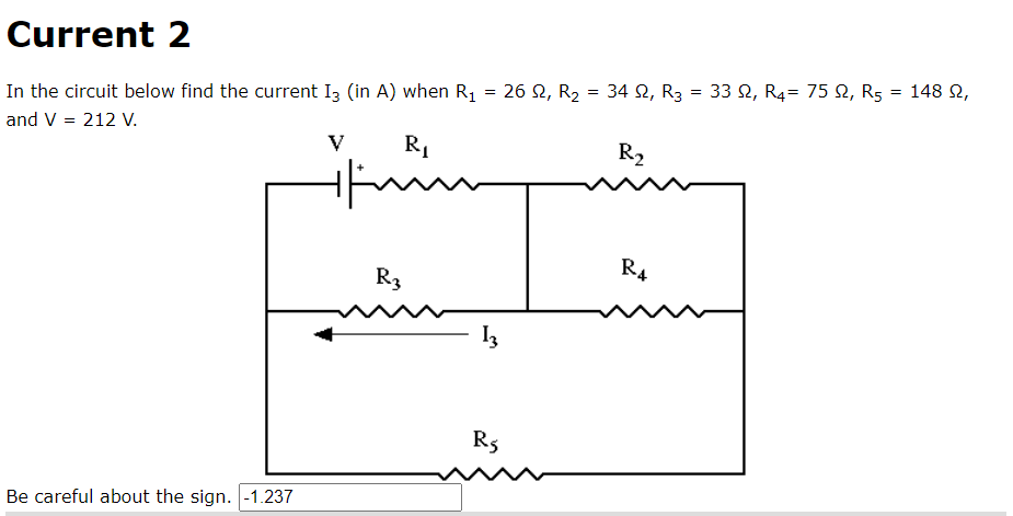 Solved In the circuit below find the current I3 (in A ) when | Chegg.com