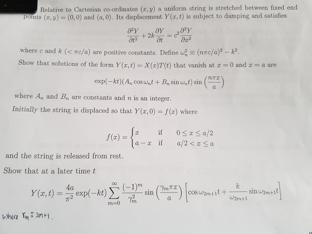 Solved Relative to Cartesian co-ordinates (x, y) a uniform | Chegg.com