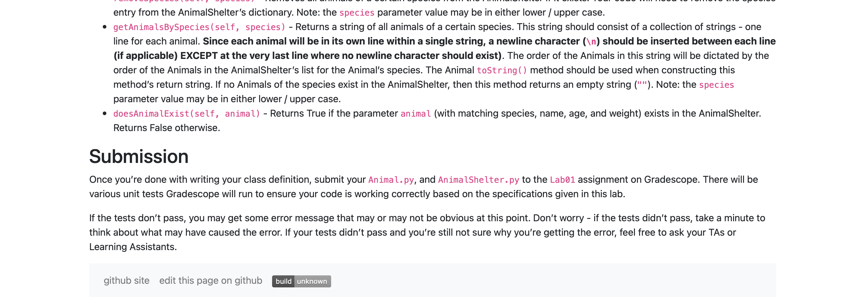 Solved \r\ndef__init__(self, species: str = None, weight: | Chegg.com