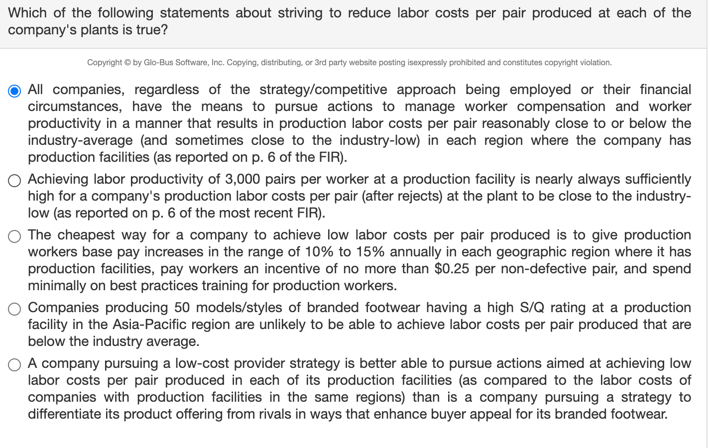 Solved Which of the following statements about striving to | Chegg.com