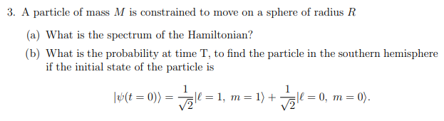 Solved 3. A particle of mass M is constrained to move on a | Chegg.com
