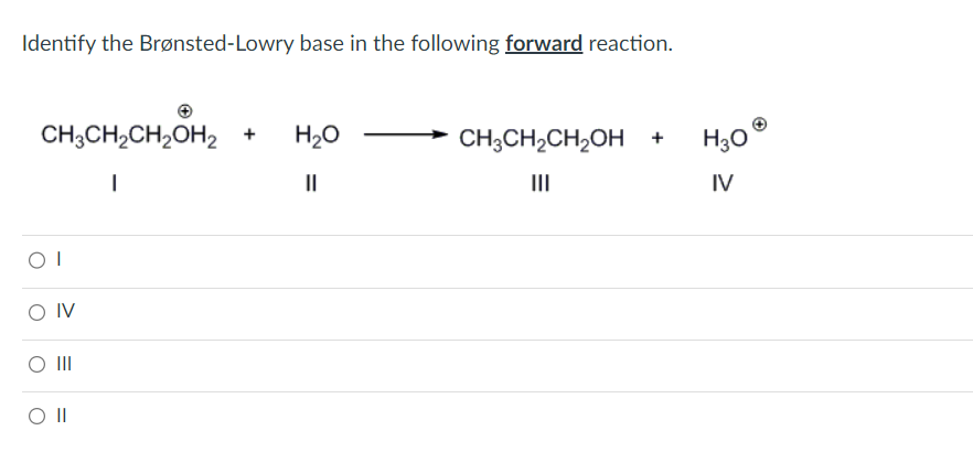 Solved Identify the Brønsted-Lowry base in the following | Chegg.com