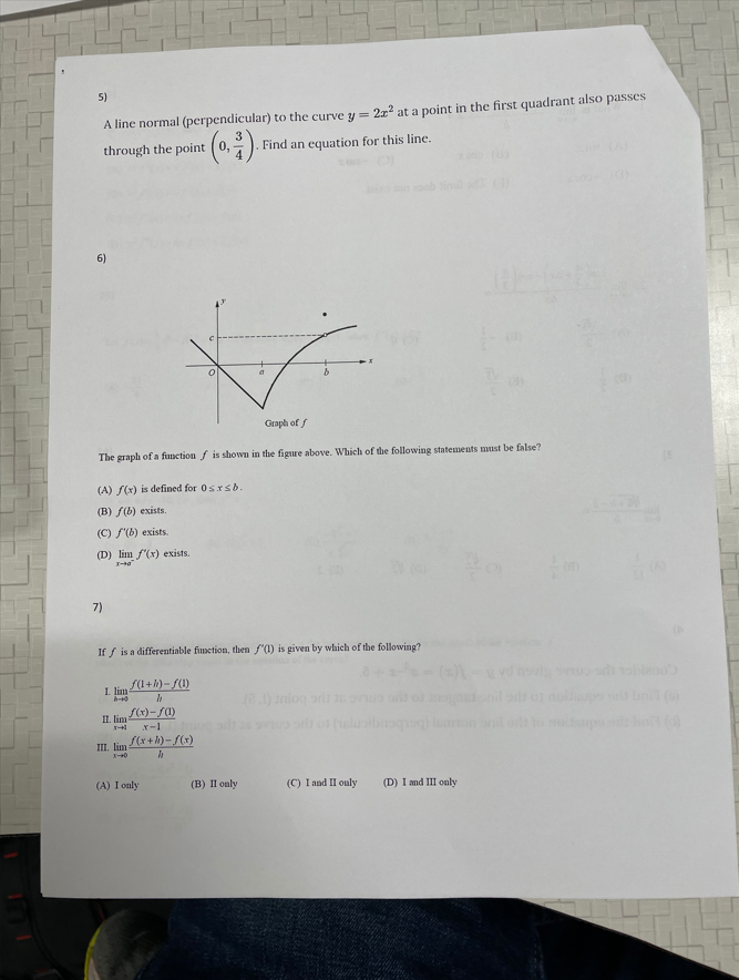 Solved 5) A line normal (perpendicular) to the curve y=2rat | Chegg.com