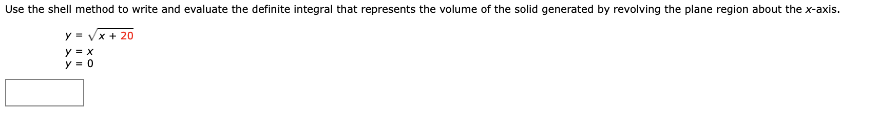 Solved Use the shell method to write and evaluate the | Chegg.com