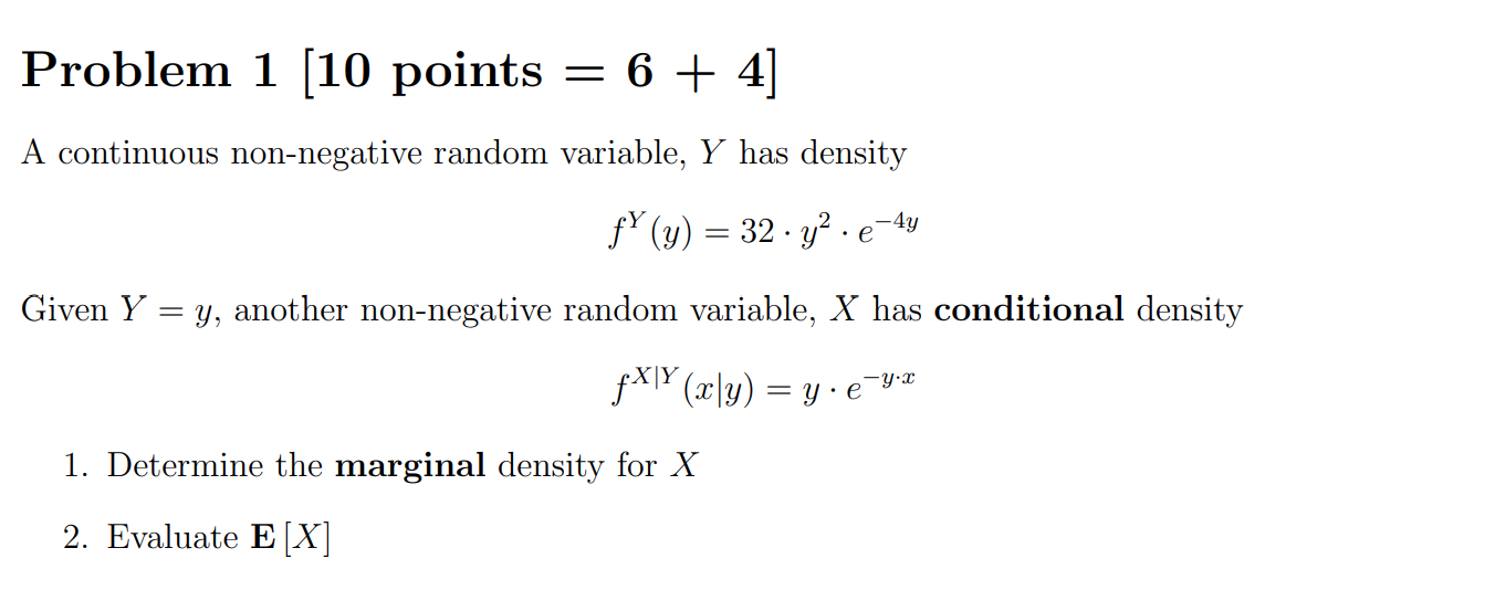 Solved Problem 1[10 points =6+4] A continuous non-negative | Chegg.com