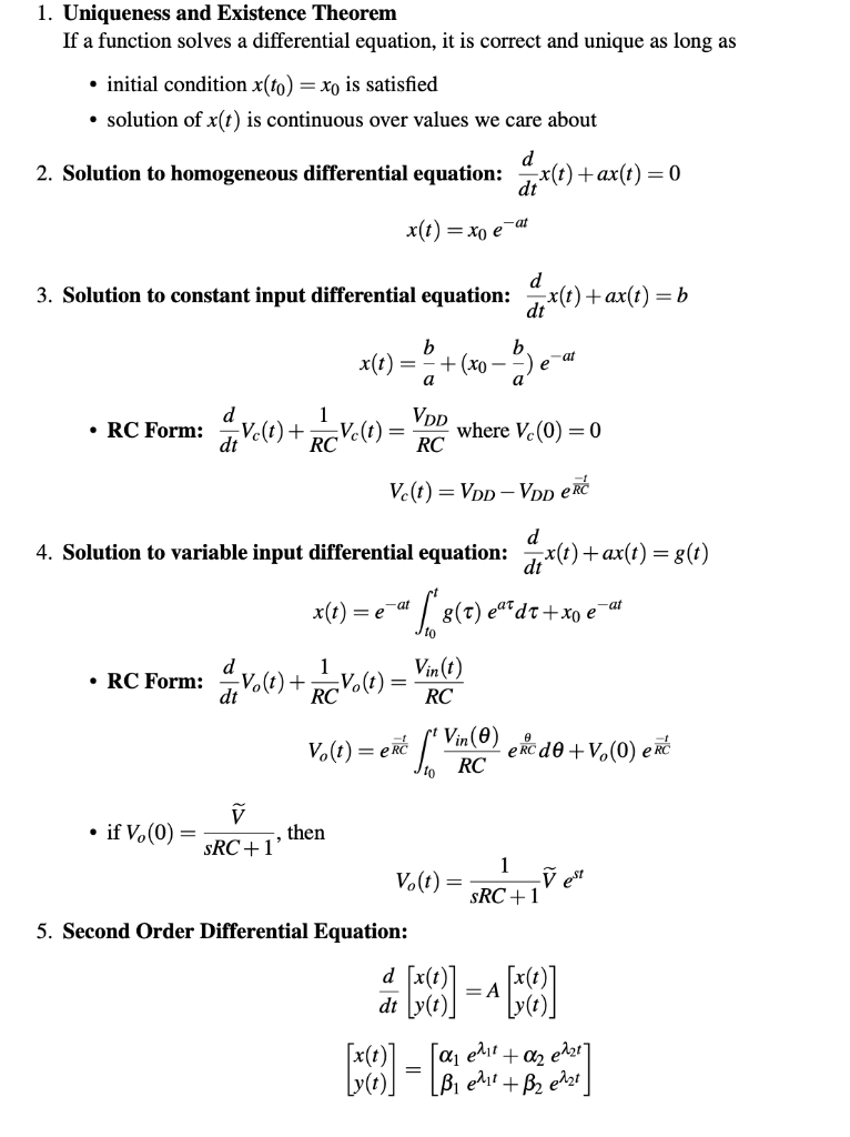 Solved 1. Uniqueness and Existence Theorem If a function | Chegg.com