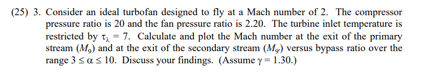 Solved 3. Consider an ideal turbofan designed to fly at a | Chegg.com