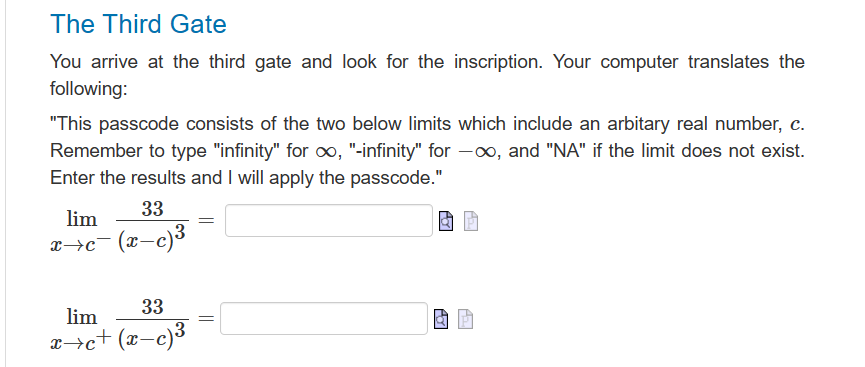 Solved The Third Gate You arrive at the third gate and look | Chegg.com