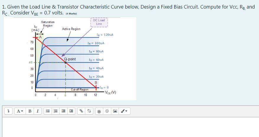 Solved 1. Given the Load Line & Transistor Characteristic | Chegg.com