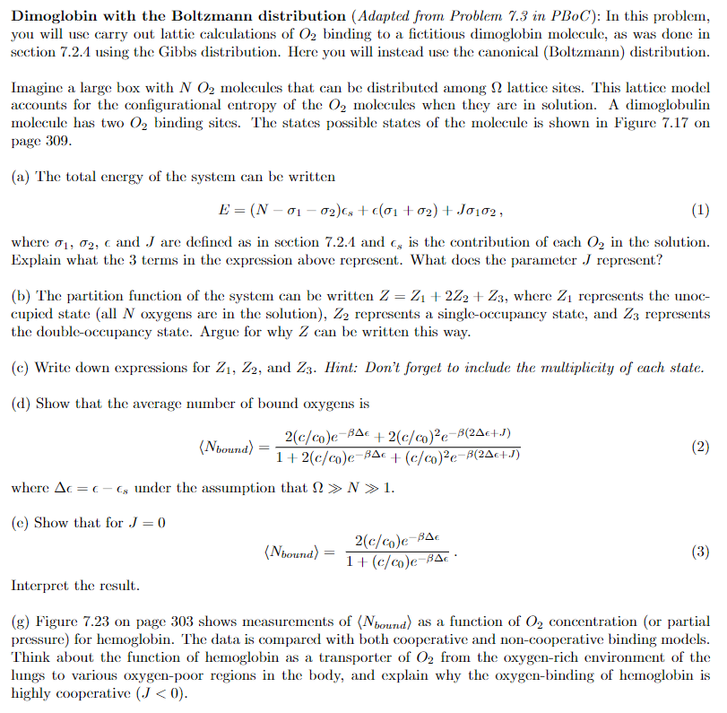 Solved Adapted from problem 7.3 in Physical Biology of the | Chegg.com
