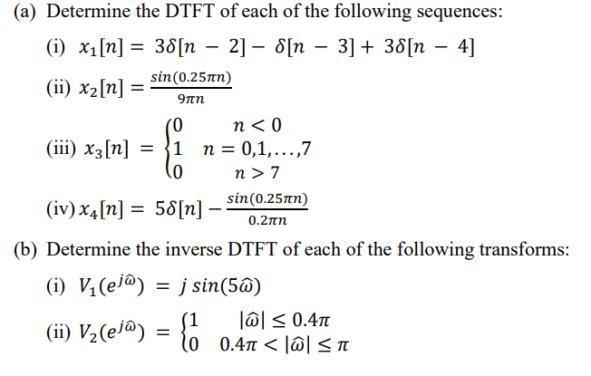 Solved (a) Determine the DTFT of each of the following | Chegg.com