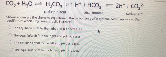 Solved carbonic acid bicarbonate carbonate Shown above are | Chegg.com