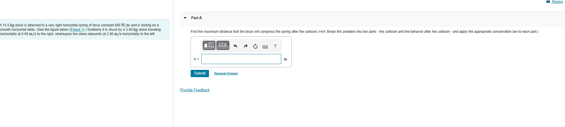 A 15.0 kg block is attached to a very light | Chegg.com
