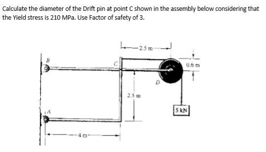 Solved Calculate the diameter of the Drift pin at point | Chegg.com