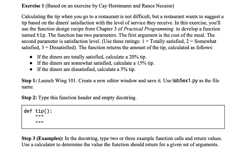 Solved Exercise 1 (Based on an exercise by Cay Horstmann and | Chegg.com