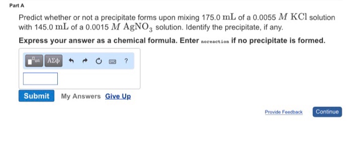 Solved Part A Predict whether or not a precipitate forms | Chegg.com