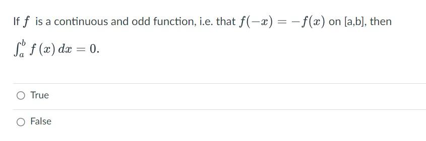 Solved If f is a continuous and odd function, i.e. that | Chegg.com