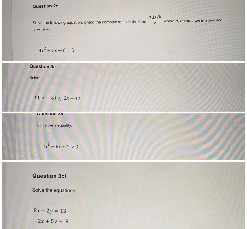 Solved Question 2c a tid where a, b and c are integers and | Chegg.com