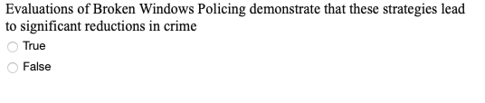 Solved Evaluations of Broken Windows Policing demonstrate | Chegg.com