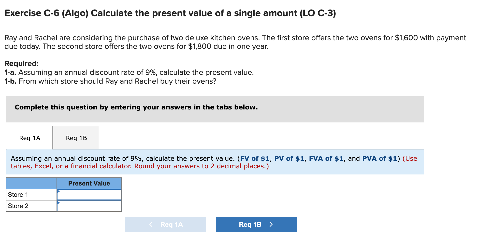 Solved Exercise C-6 (Algo) Calculate the present value of a | Chegg.com