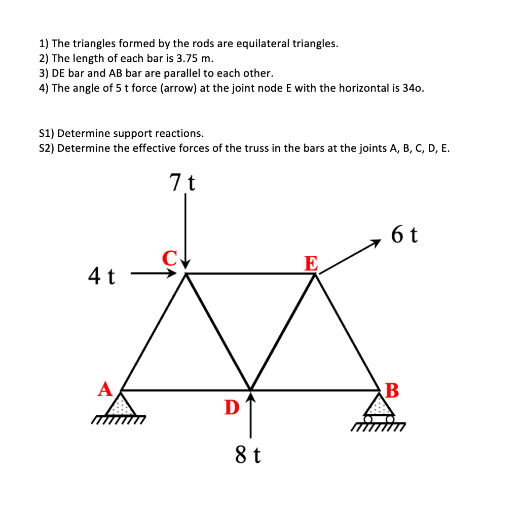 Solved 1) The triangles formed by the rods are equilateral | Chegg.com