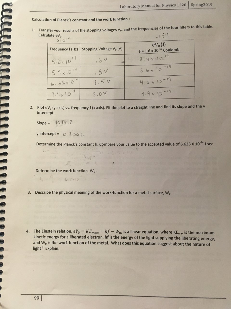 Solved Laboratory Manual for Physics 1220 Spring2019 | Chegg.com